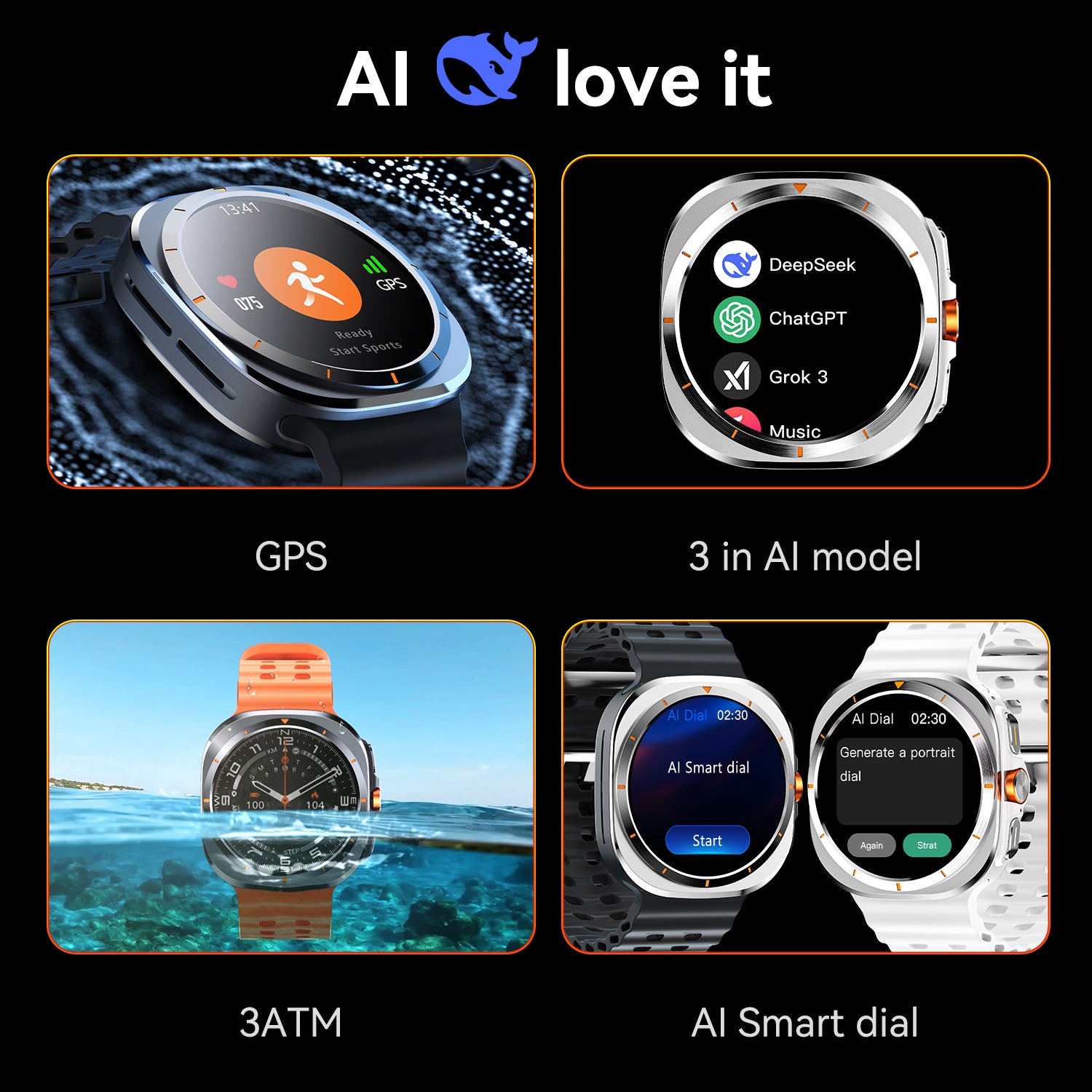 VWAR Ultra 7 Pro (GPS) Smartwatch 47mm - 3ATM Water Resistance, AI ...